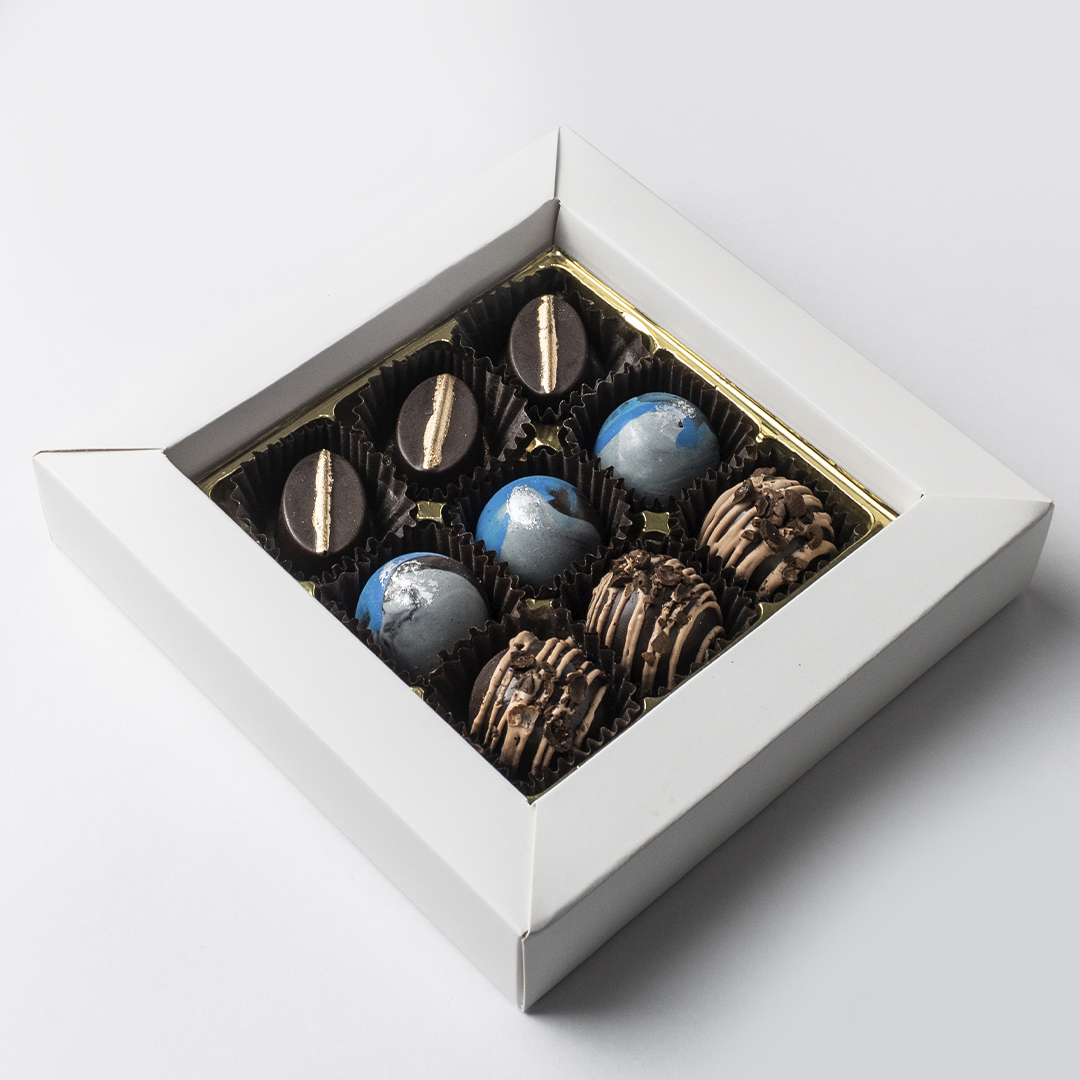 Caja con Chocolates 9 Piezas – Chocolatería Artesanal